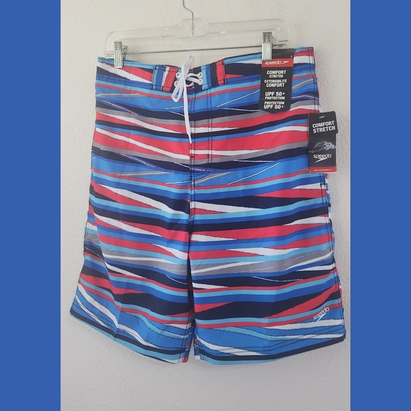 Speedo | Swim | Speedo Mens Nwt Red White Blue Striped Upf 5 Board ...